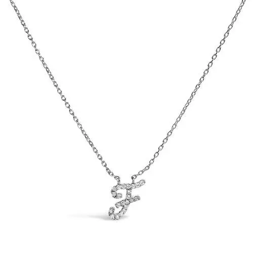 HAUS OF BRILLIANCE 10k Gold Diamond Accent Initial Pendant Necklace - White | F